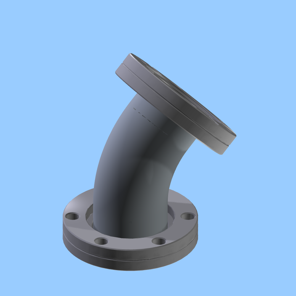 Kurt J. Lesker Company | L45-0275 - ELBOW,SS,45 DEG,RADIUS,2.75" FLG,1. ...