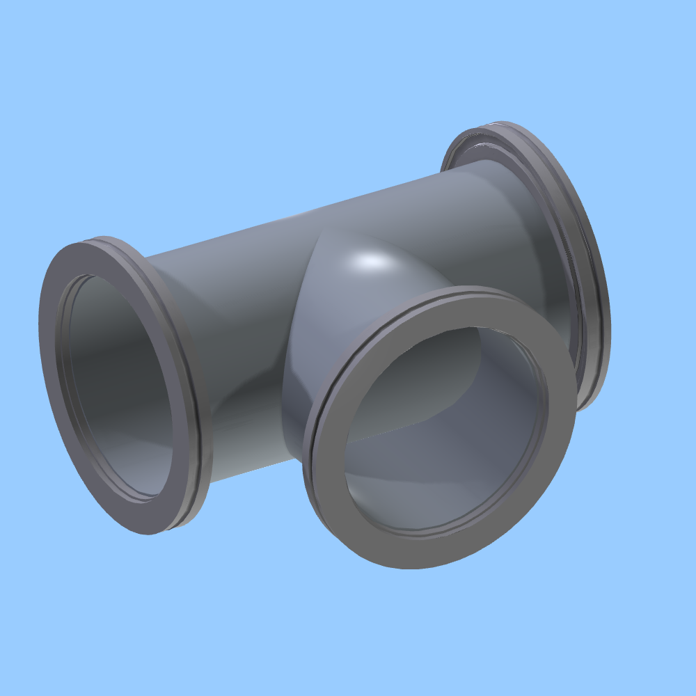 Kurt J. Lesker Company | QF100-TK - TEE, 304SS, W/QF100-K FLANGES ON ...