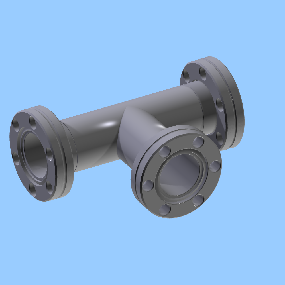 Kurt J. Lesker Company | T-0133 - TEE, SS, 1.5"A, .75"OD, 1.33" FLANGE ...