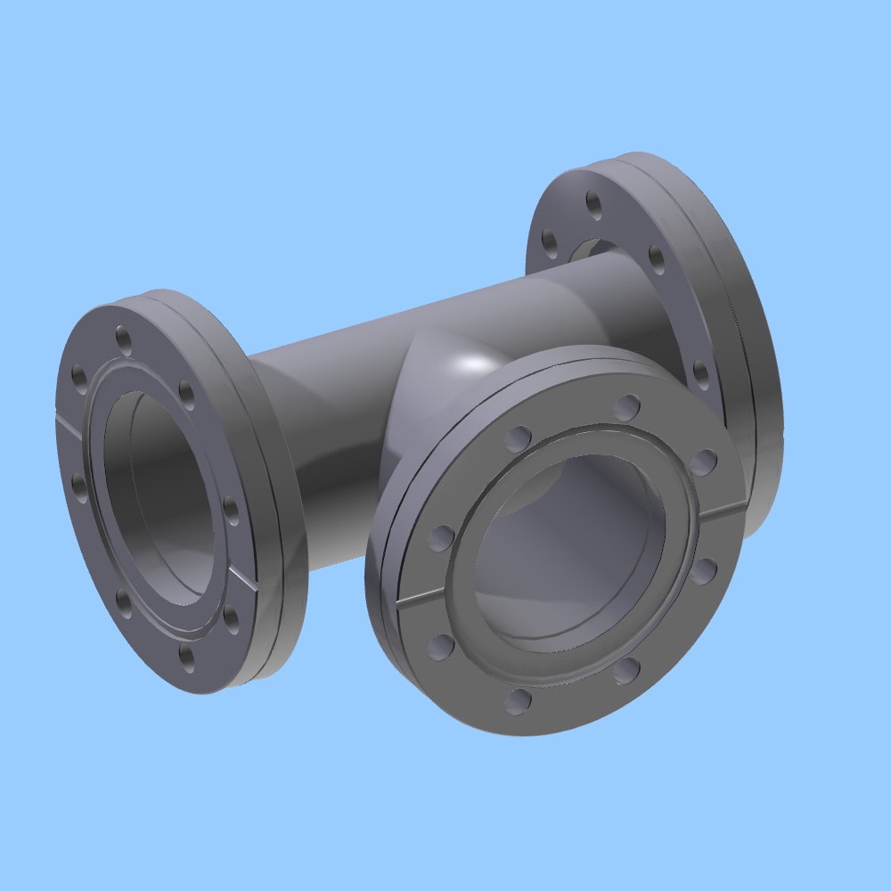 Kurt J. Lesker Company | T-0450S - TEE,SS,3.38"A,2.5"OD,4.5" FLANGE,UHV ...