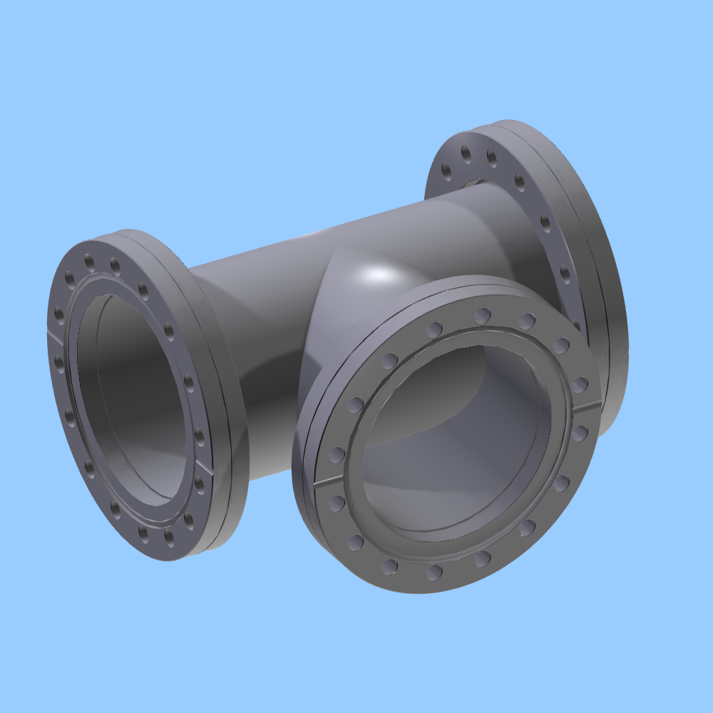 Kurt J. Lesker Company | T-0600S - TEE,SS,4.32" "A" DIM,4"OD, 6"FLANGE ...