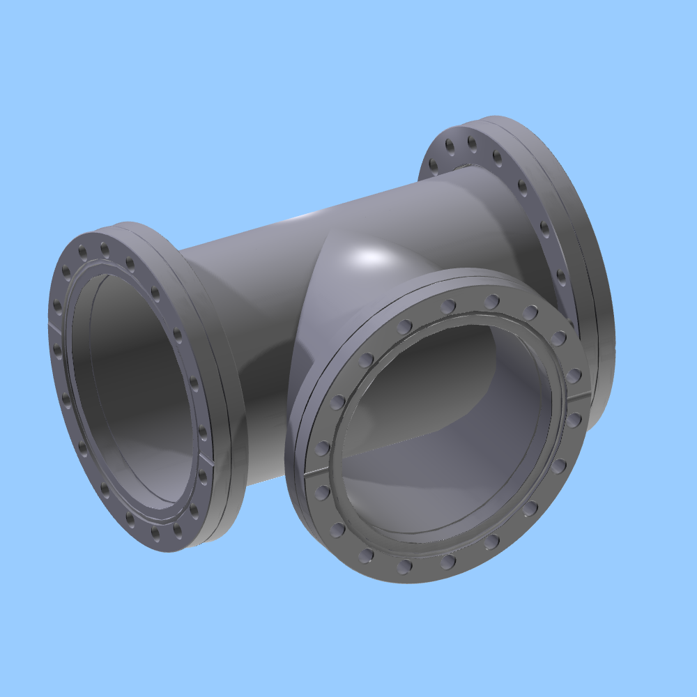 Kurt J. Lesker Company | T-0675 - TEE,SS,6-3/4"FLG,5"OD TUBE, "A"-4.71 ...