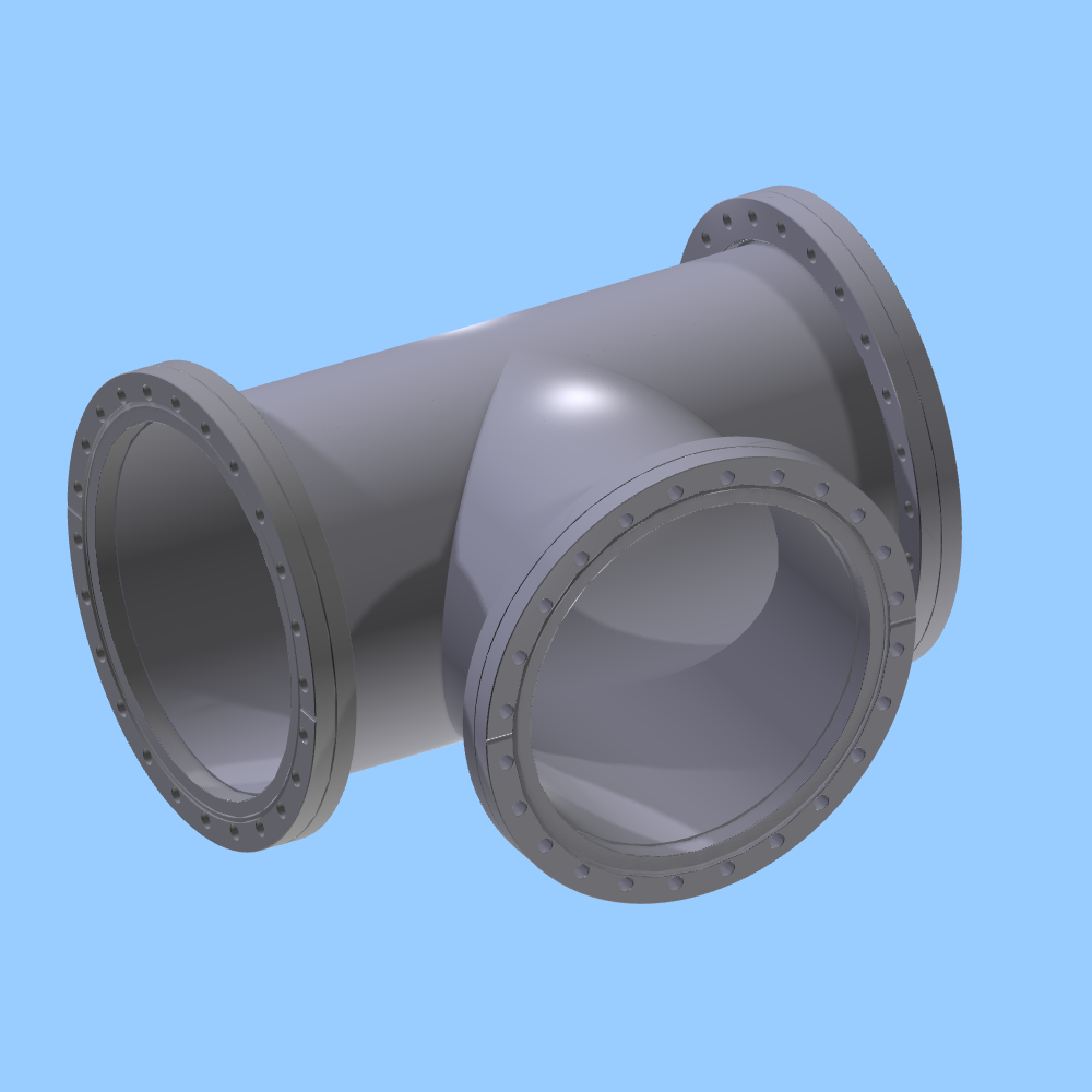 Kurt J. Lesker Company | T-1000 - TEE,SS,8"OD TUBE,10"UHV FLGS A DIM ...