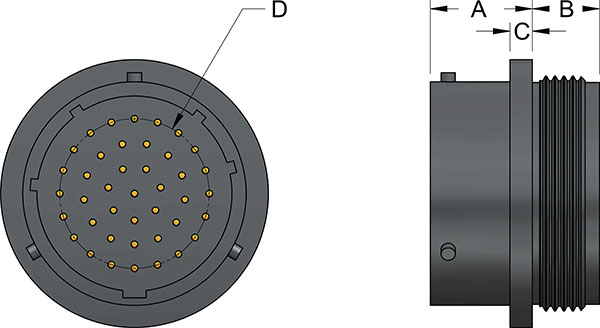 Kurt J. Lesker Company | Multi-Pin Bayonet Feedthrough - Weldable ...