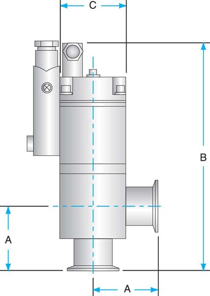 Kurt J. Lesker Company | Pneumatic Al Angled Block Valves (KF flanged ...